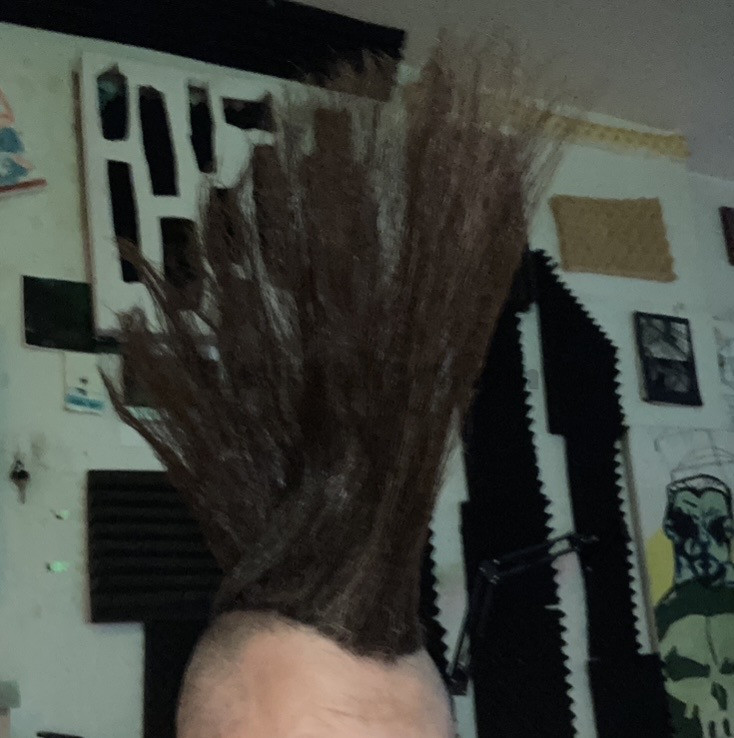 Brown male 10 inch fully fanned Mohawk - HairSellon