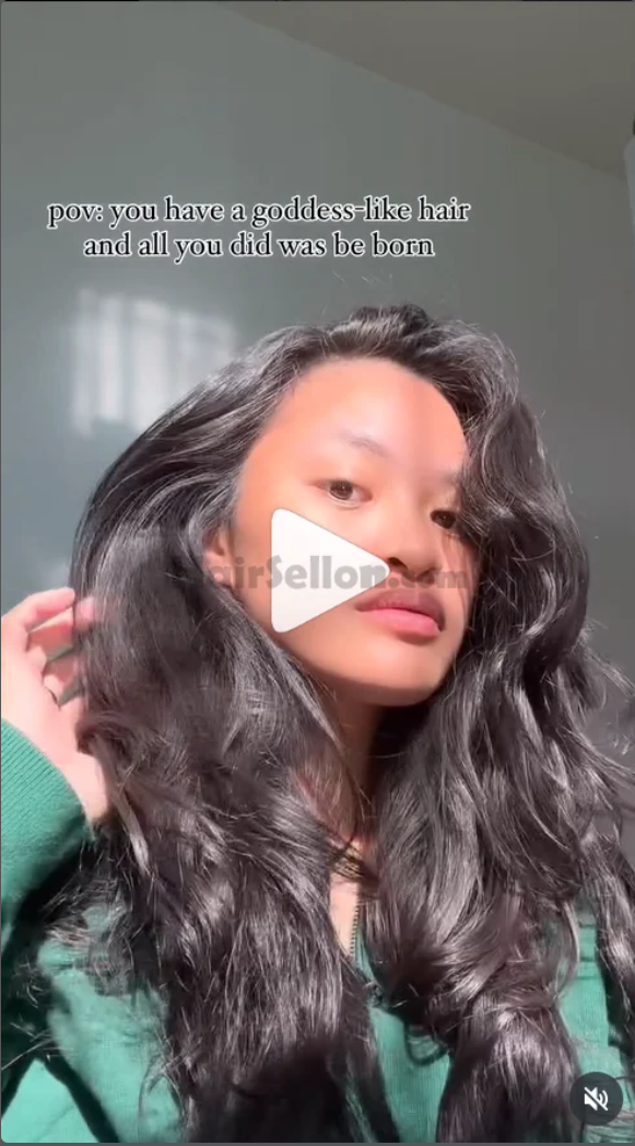 Filipino natural layered hair 20in, black and stays wavy, hair is ...