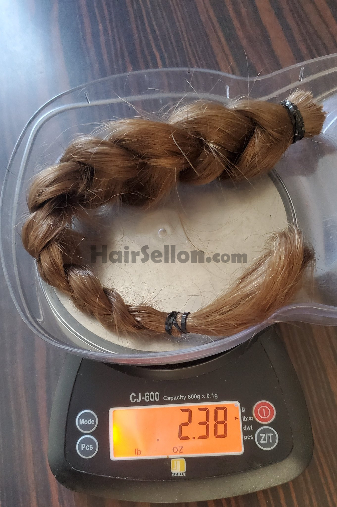 16″ Virgin Curly Blonde Hair with Red Undertones - HairSellon