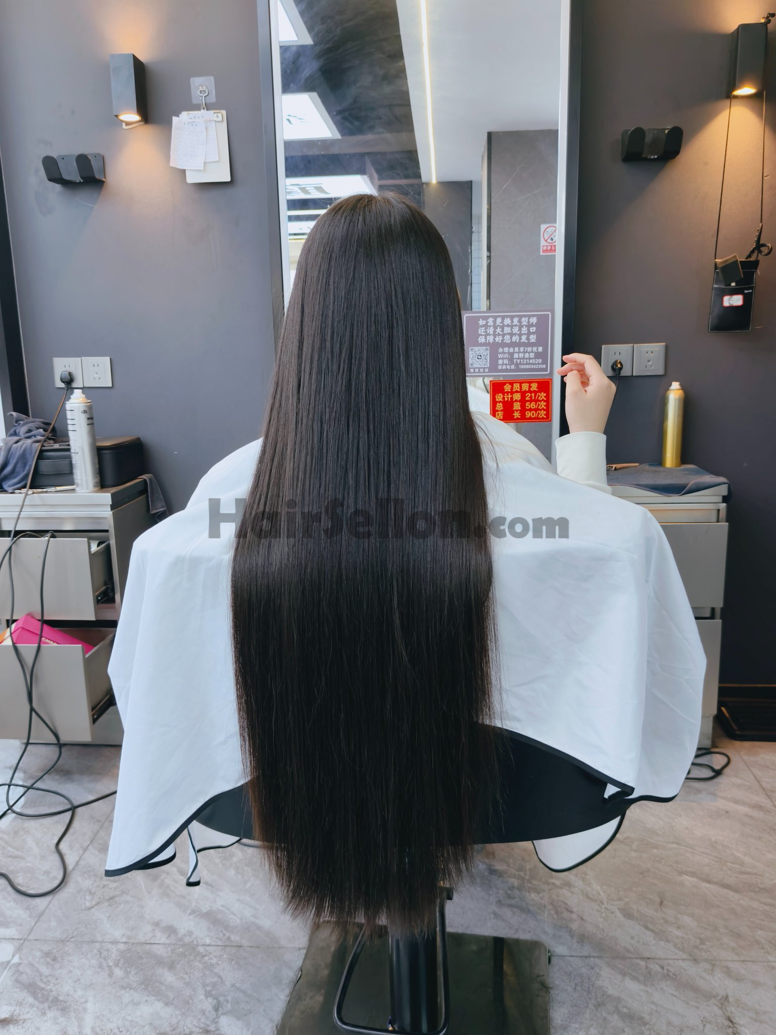 32 inches Natural Dark Brown Straight Hair – Only Ends Permed 4 Years ...