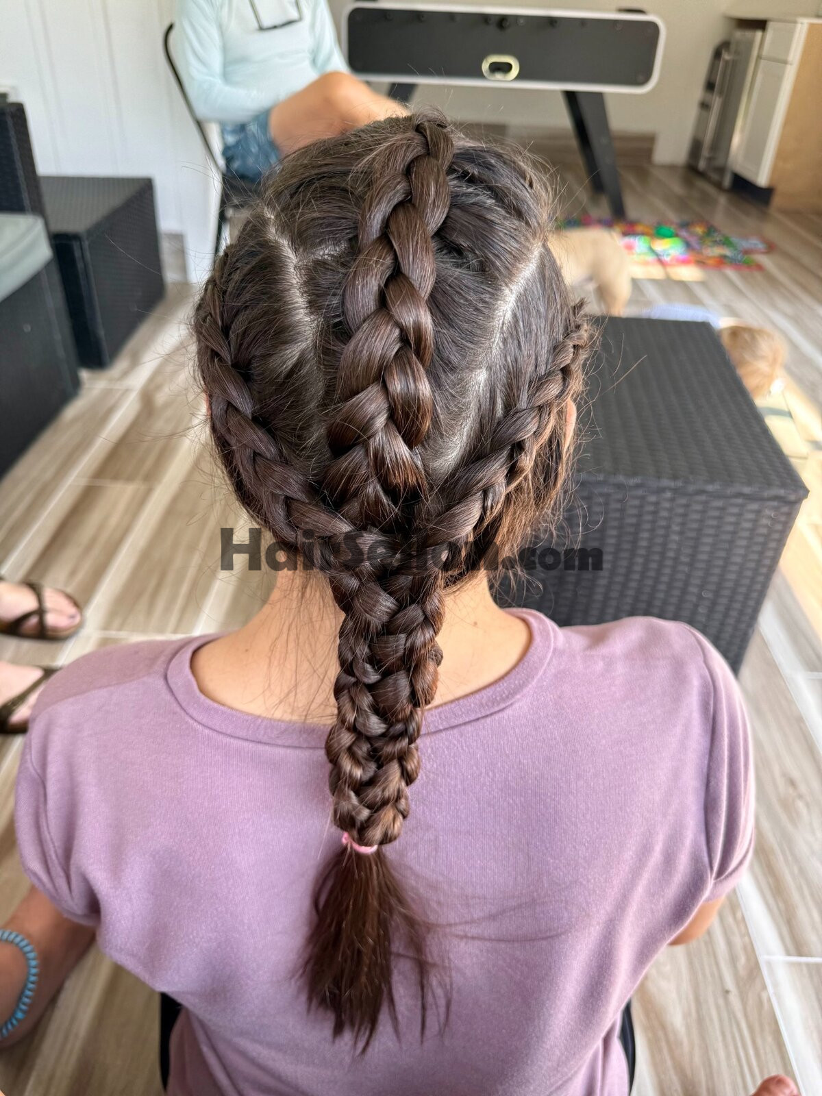 Shiny Brown Pin-Straight Hair 12~14 inches - HairSellon